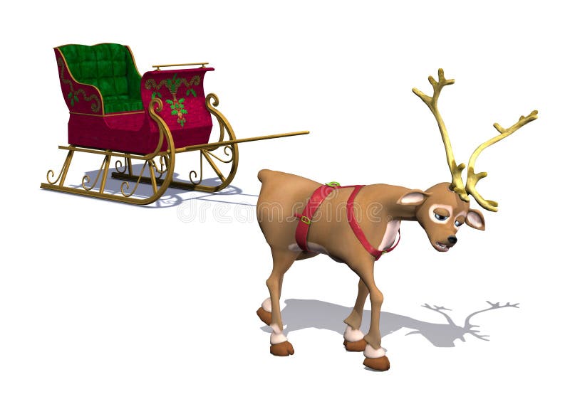 Tired Christman Reindeer stock illustration. Illustration of rendered ...