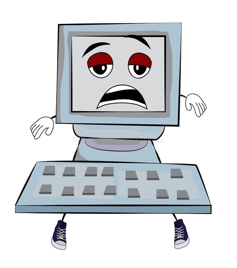 Sick old computer stock vector. Illustration of media - 20505602