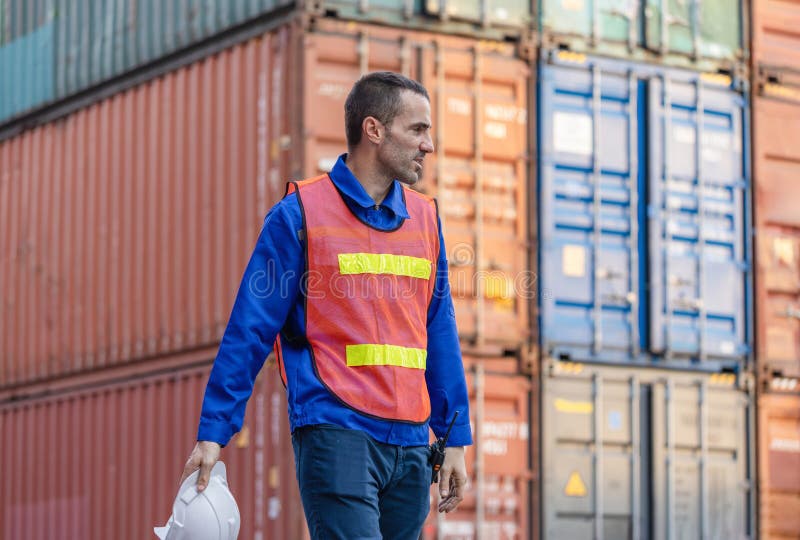 Tired Construction Worker Man Taking a Break, Foreman Dock Worker ...