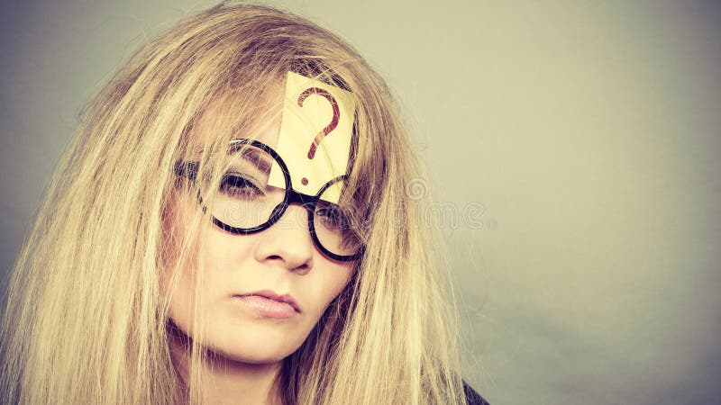 Tired Crazy Woman after Intensive Thinking Stock Image - Image of ...