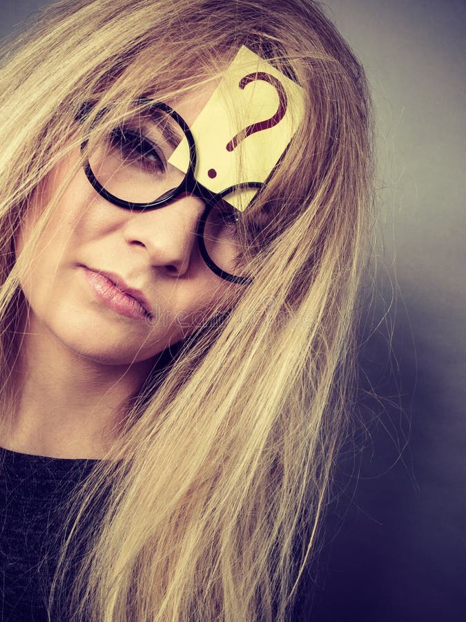 Tired Crazy Woman after Intensive Thinking Stock Image - Image of sing ...