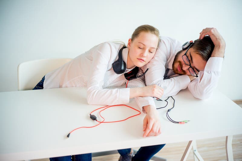 Tired Customer Service Agents Stock Photo - Image of helpdesk, girl ...