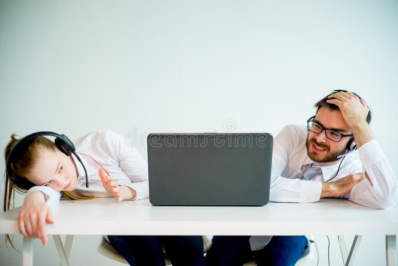 Tired Customer Service Agents Stock Image - Image of assistant ...