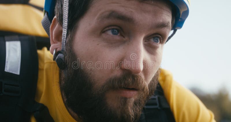 Tired Delivery Man Looking at Camera Stock Image - Image of exhausted ...