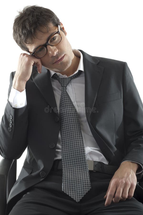 Tired/Depressed Businessman Stock Image - Image of distraught, collar ...
