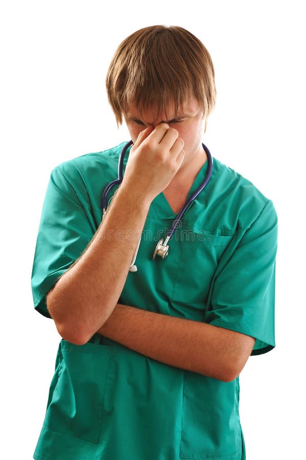 Tired Doctor stock image. Image of sadness, emotional - 10897067