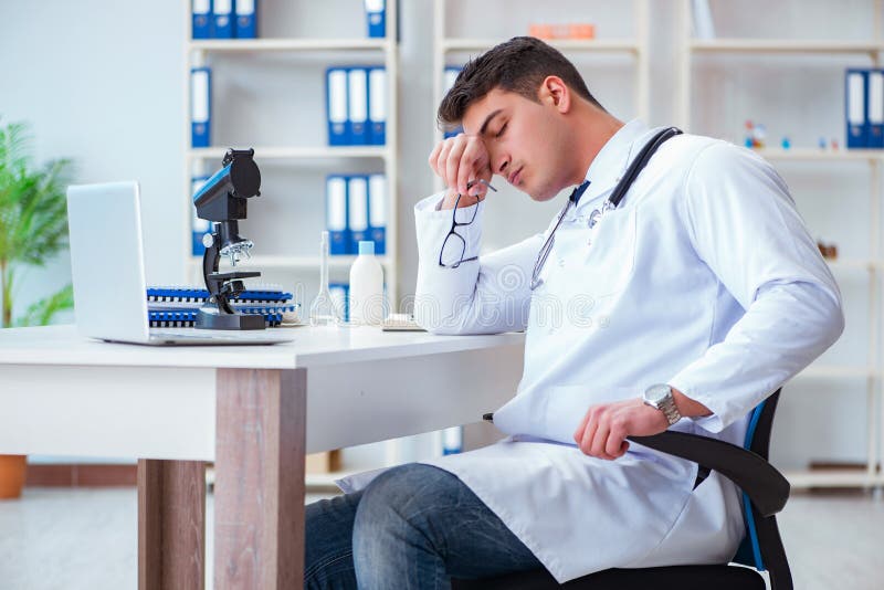 The Tired Doctor after Night Shift Stock Photo - Image of fatigue ...