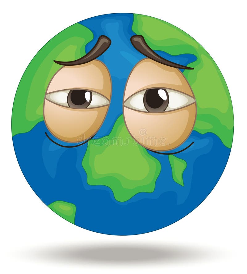 Confused Earth Character with Question Mark Cartoon Mascot Globe ...