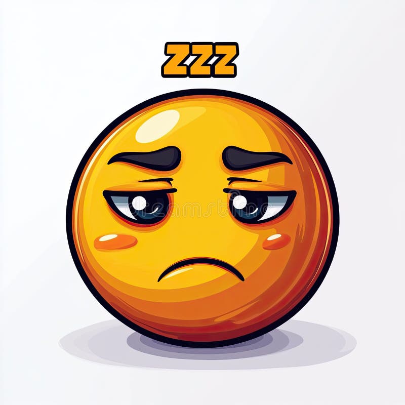 Tired Emoji with Sleepy Expression and ZZZ Above Its Head Stock ...
