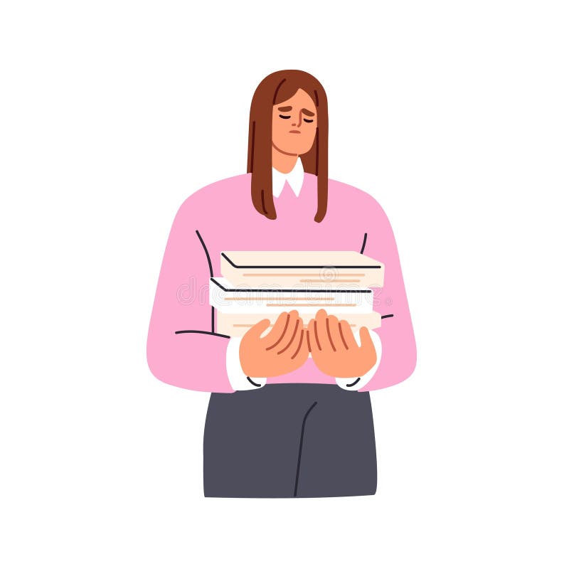 Tired Employee Holding Documents Stack in Hands. Frustrated Office ...