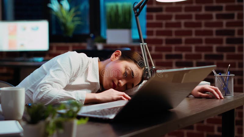 Tired Employee Asleep on Computer Desk Chair Suddenly Waking Up Stock ... Tired Employee Asleep on Computer Desk Chair Suddenly Waking Up Stock ...
