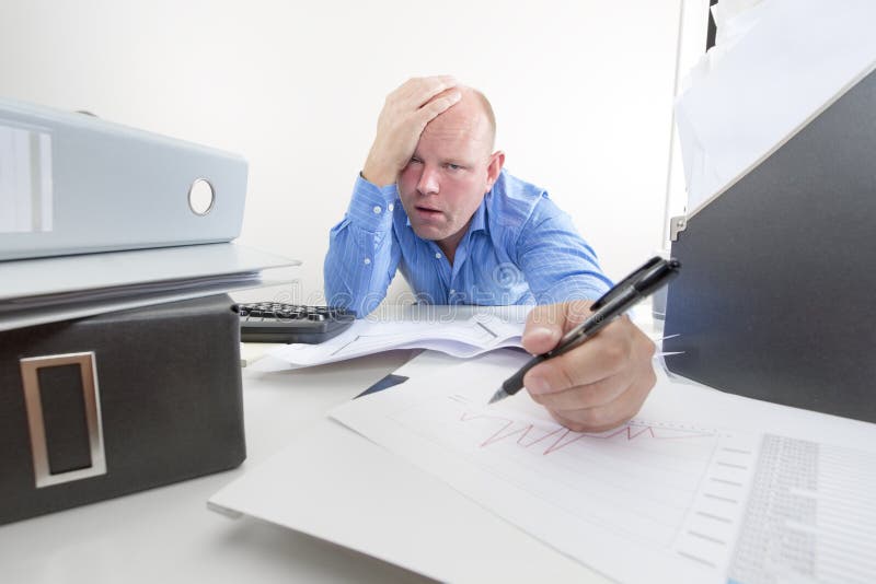 Tired and Exhausted Office Worker Stock Photo - Image of expression ...