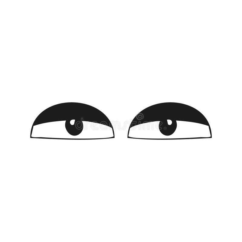 Tired Eyes Silhouette Illustration. Expression of Fatigue and ...
