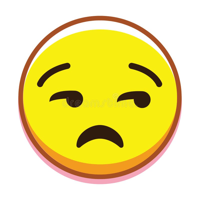 Tired Face Isolated on White Background Stock Illustration ...