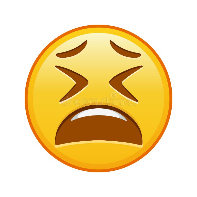 Tired Face Large Size of Yellow Emoji Smile Stock Vector - Illustration ...