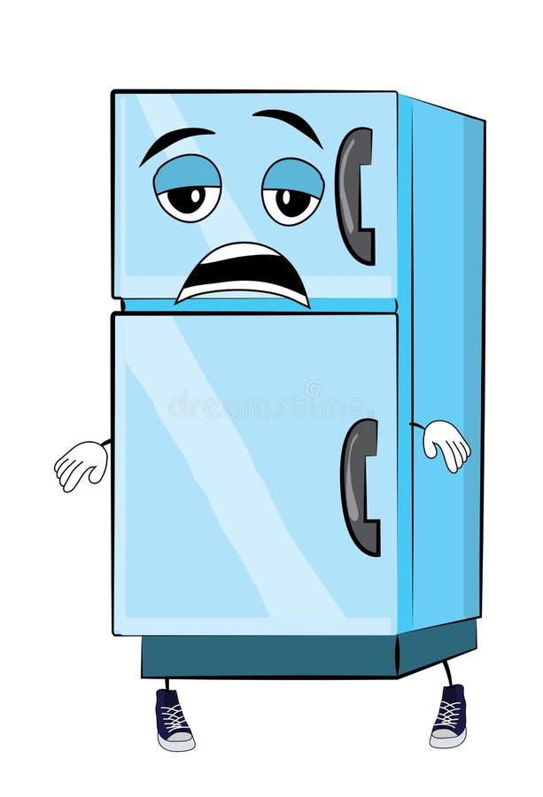 Tired Fridge cartoon stock illustration. Illustration of tired - 47926913