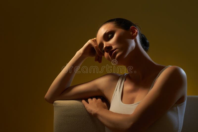 Tired girl stock photo. Image of relaxation, indoors - 21189708