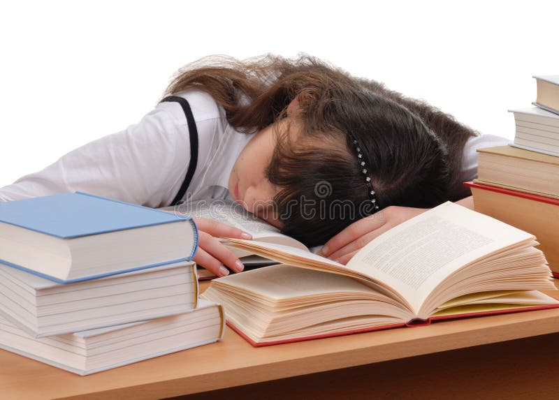 Tired Girl stock photo. Image of girl, learning, young - 4233460