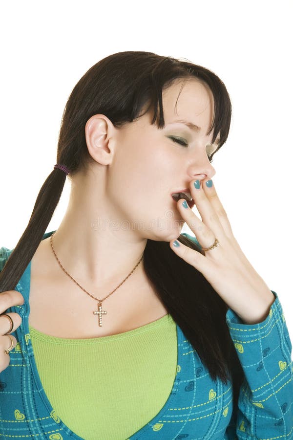 Tired Girl stock image. Image of people, caucasian, pigtails - 7431897