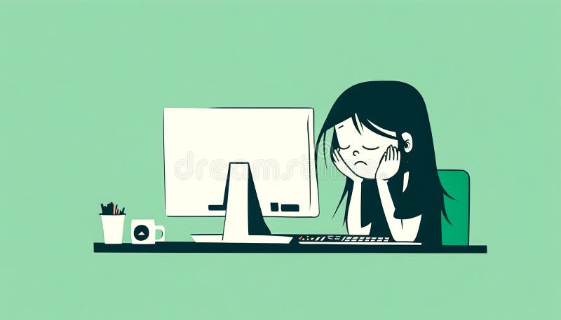 Sad Face Computer Screen Stock Illustrations – 298 Sad Face Computer ...