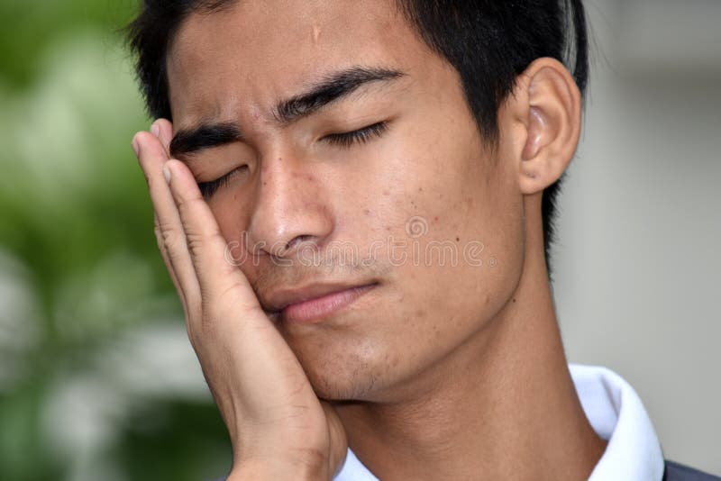 Tired Handsome Diverse Male Man Stock Image - Image of fatigue, sleep ...