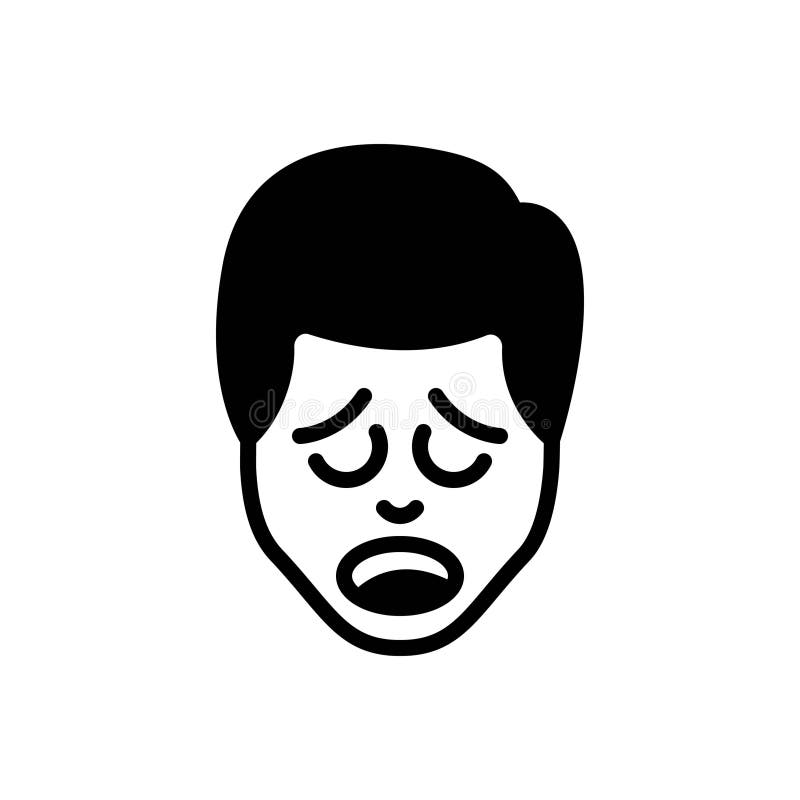 Black Solid Icon for Tired, Seed and Sapped Stock Vector - Illustration ...