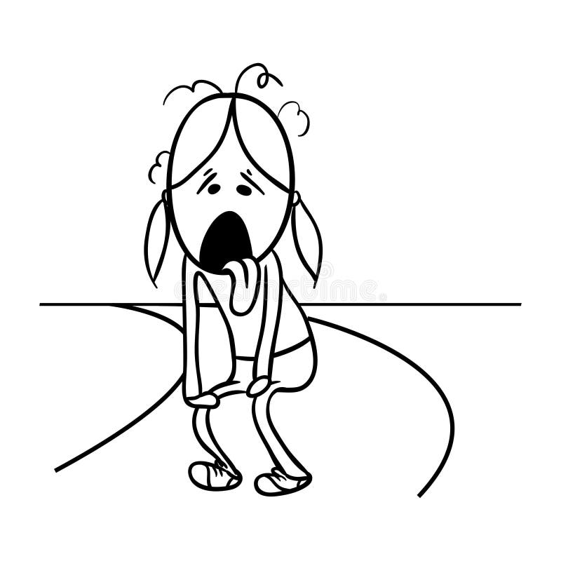 Tired jogger, Doodle stock illustration. Illustration of people - 56940386