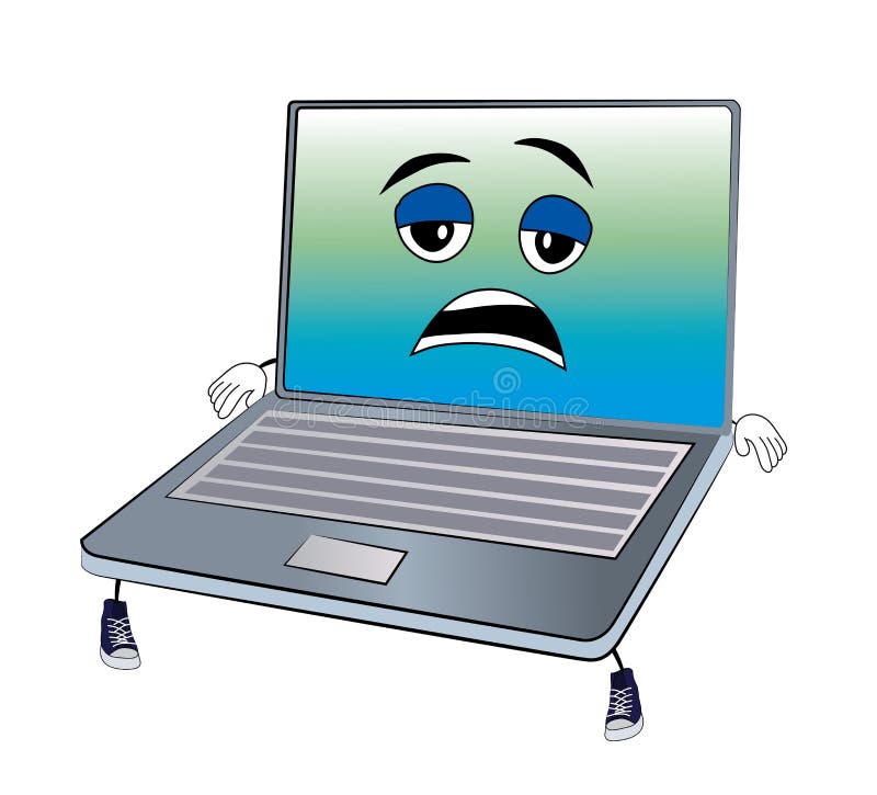 Laptop cartoon stock illustration. Illustration of isolated - 48732810