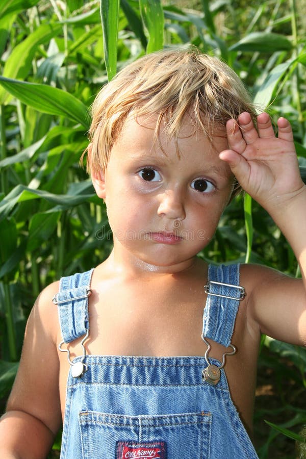 Tired little farmer stock photo. Image of work, rows, farm - 1729494