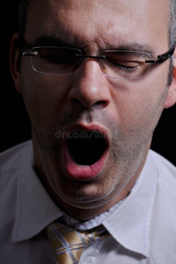 Tired man stock image. Image of sleep, yawn, tired, glasses - 16794689