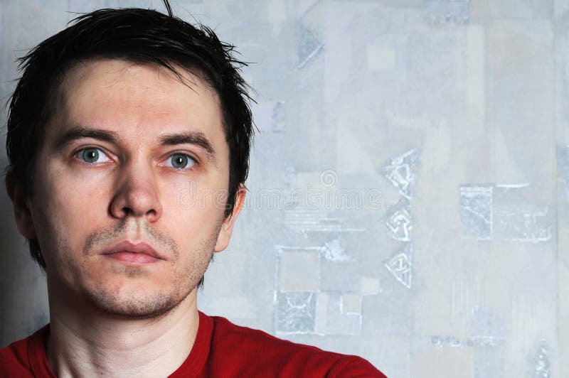 Tired man. stock photo. Image of emotional, face, single - 20234300