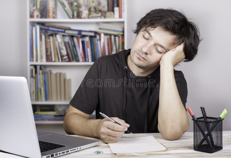 Tired Man Being Overloaded at Work Stock Image - Image of problem ...
