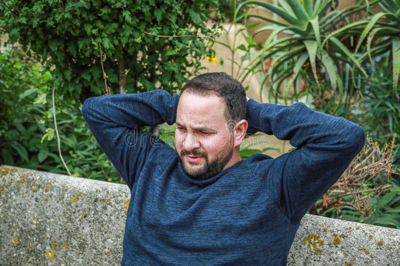 Tired Man Finally Finding the Bench Stock Photo - Image of stress ...