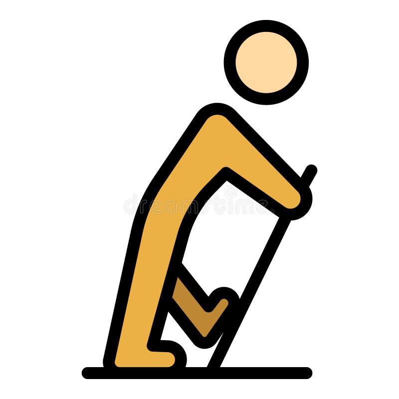 Tired Man Nordic Walking Icon Color Outline Vector Stock Vector ...