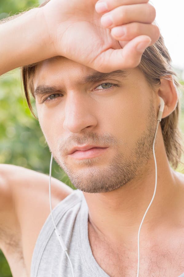 Tired man. stock photo. Image of outdoors, adult, serious - 33529110