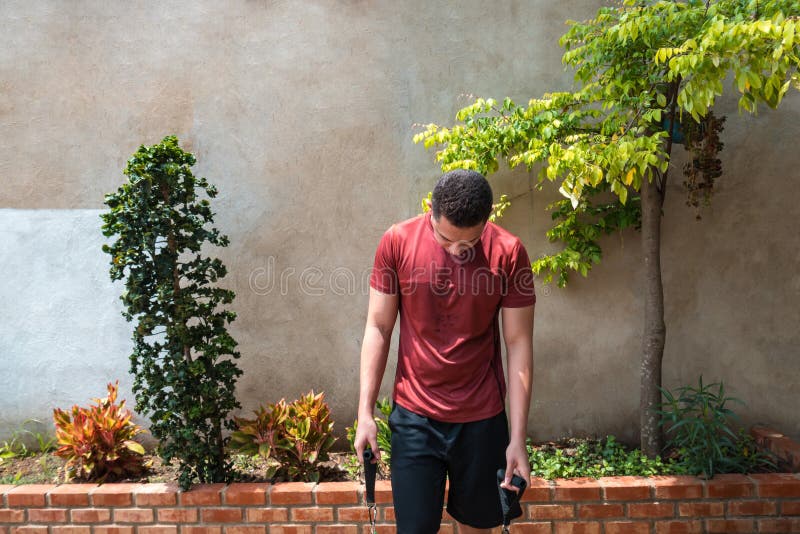 Tired Man after Training in the Park Stock Image - Image of caucasian ...
