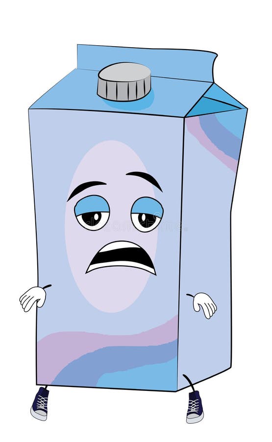 Sad milk cartoon stock illustration. Illustration of milk - 48766672