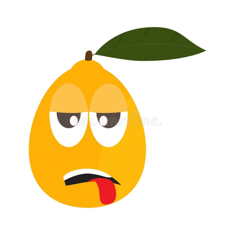 Tired Orange Character Kawaii Style Stock Vector - Illustration of ...