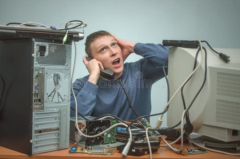 Computer Repairman. Computer Technician Engineer. Support Service ...