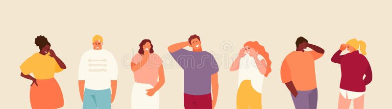 Tired people vector set stock vector. Illustration of girl - 191703611