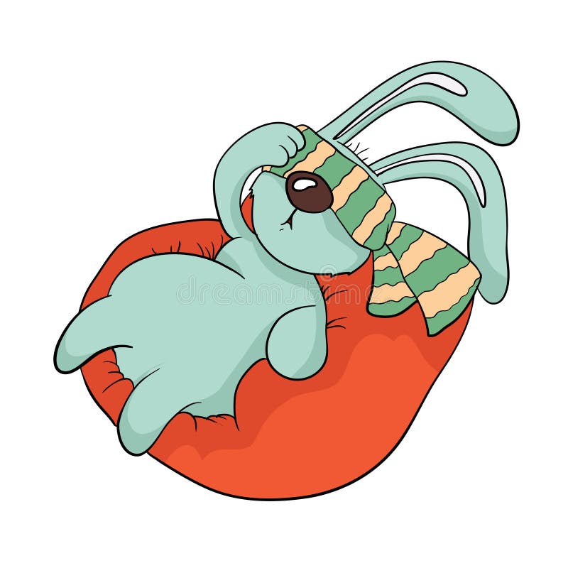 Tired Rabbit stock vector. Illustration of hare, boredom - 43859809