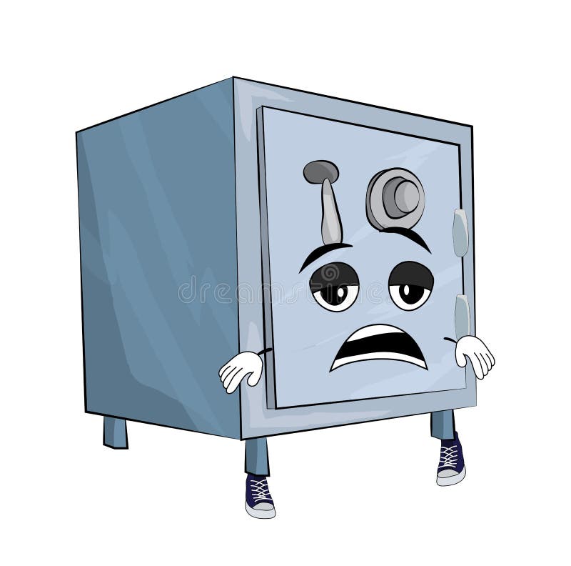 Sad safe cartoon stock illustration. Illustration of clipart - 49694185