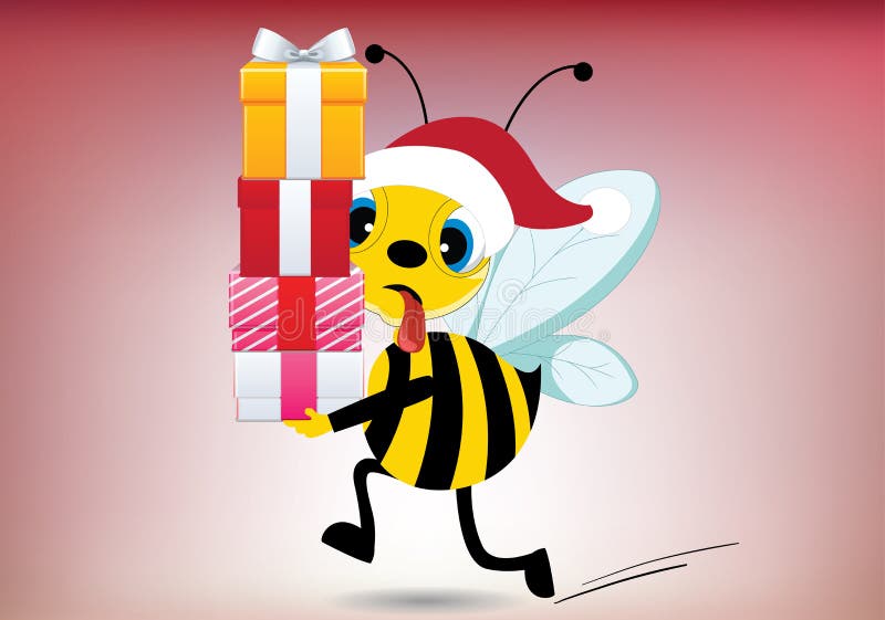 Santa Bee stock vector. Illustration of year, merry, character - 43833869