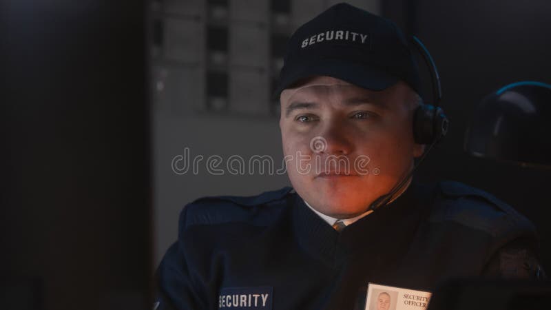 Tired Security Officer Drinks Cup of Coffee Stock Photo - Image of ...