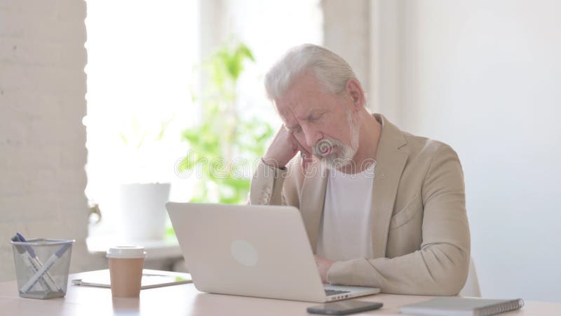 Tired Old Man Sleeping at Work Stock Image - Image of working ...