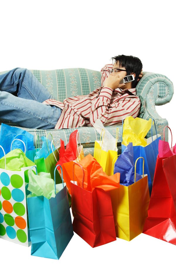 Tired after shopping stock image. Image of spend, male - 3033965