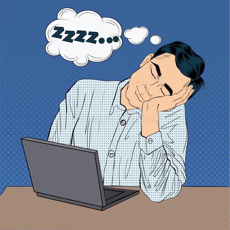 Tired Sleeping Businessman at Work Stock Vector - Illustration of ...
