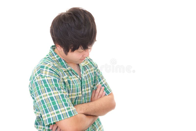 Disappointed Asian man stock image. Image of isolated - 126086511