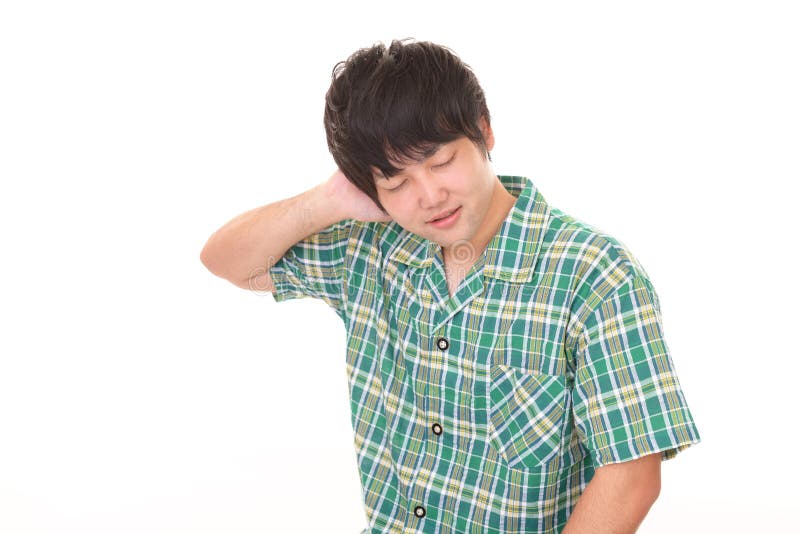 Tired and Stressed Asian Man Stock Image - Image of expression, human ...