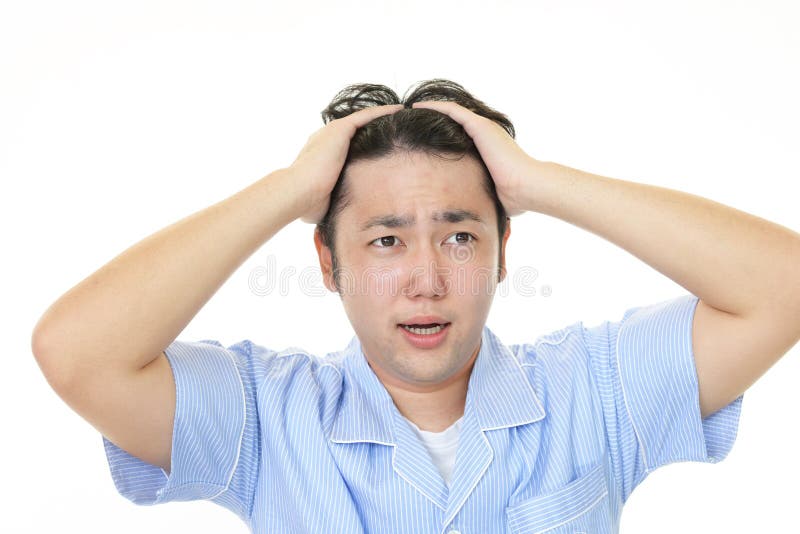 Frustrated Asian man stock photo. Image of depressed - 112465052